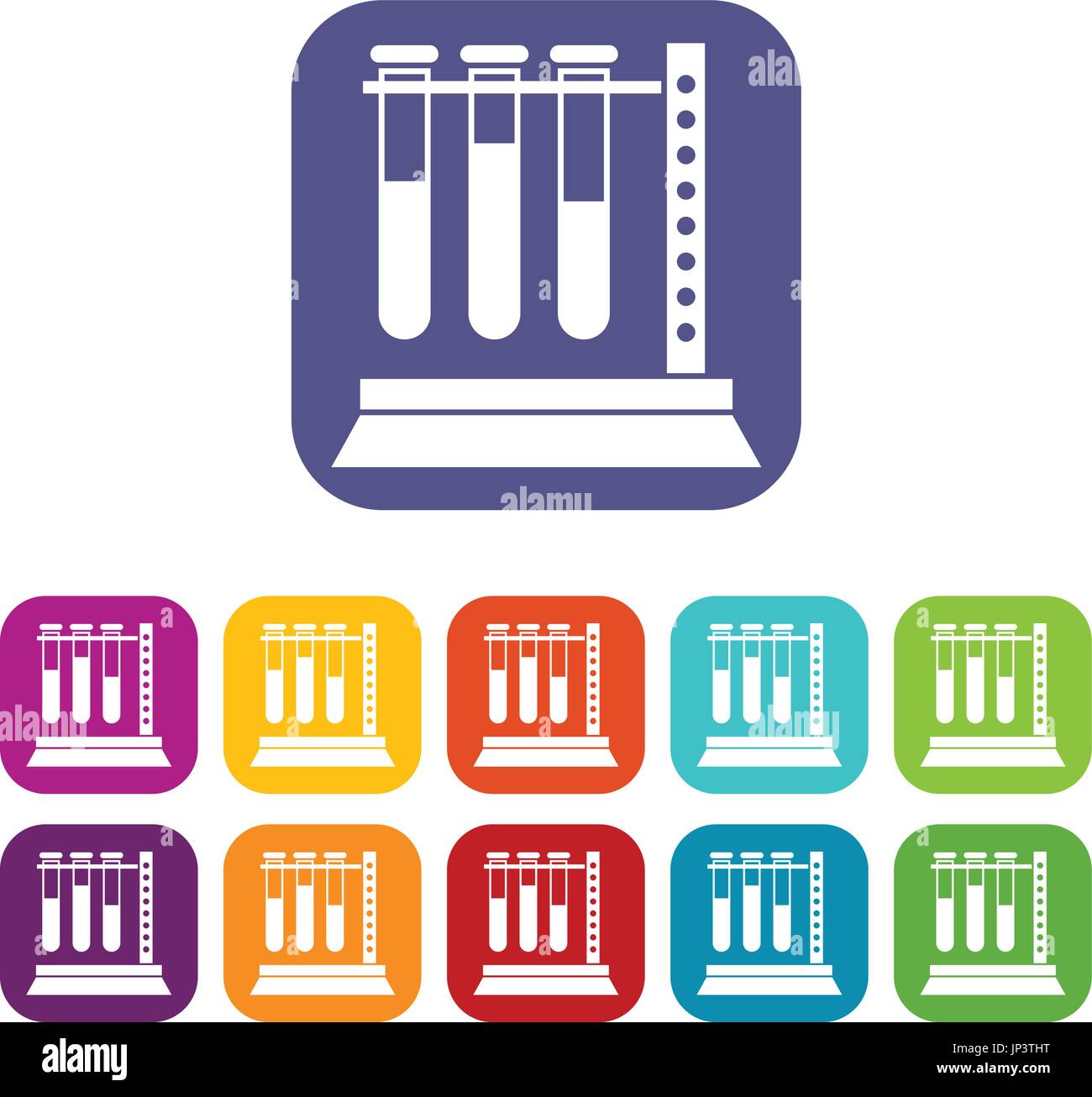 Medical test tubes in holder icons set Stock Vector Image & Art - Alamy