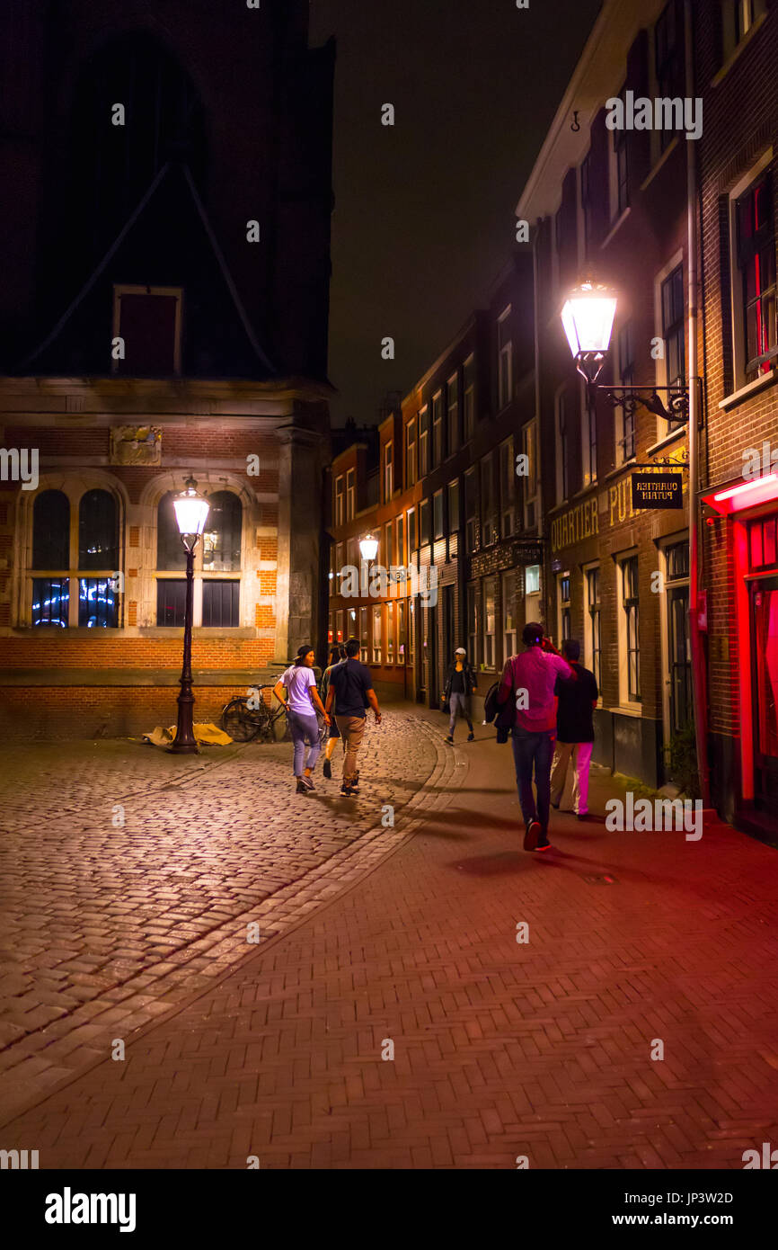 The busy sidewalks and pedstrian zones in the Red Light District by ...