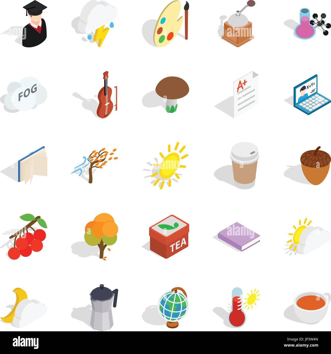 Academic year icons set, isometric style Stock Vector Image & Art - Alamy