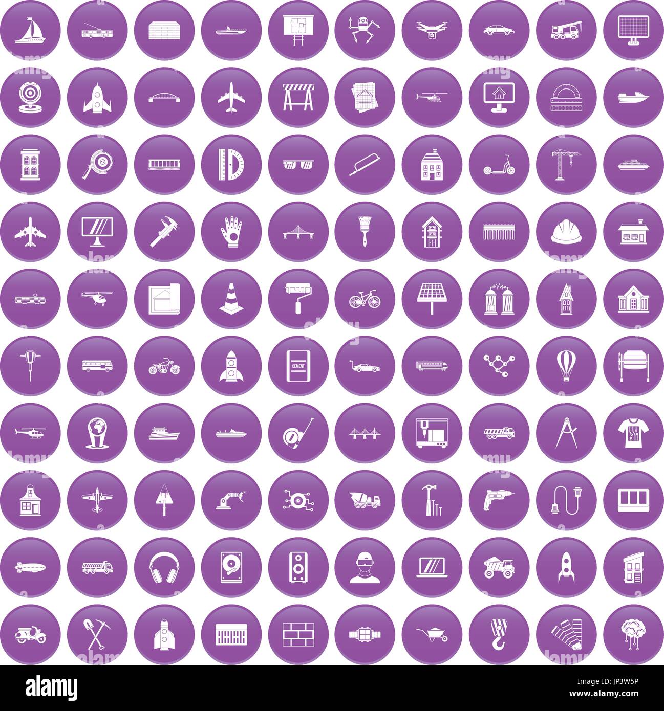 100 engineering icons set purple Stock Vector Image & Art - Alamy