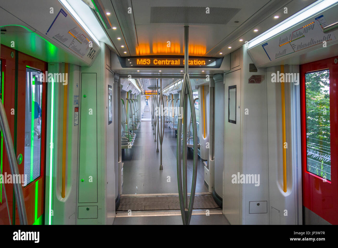 Metro car to Central Station Amsterdam - AMSTERDAM - NETHERLANDS Stock ...
