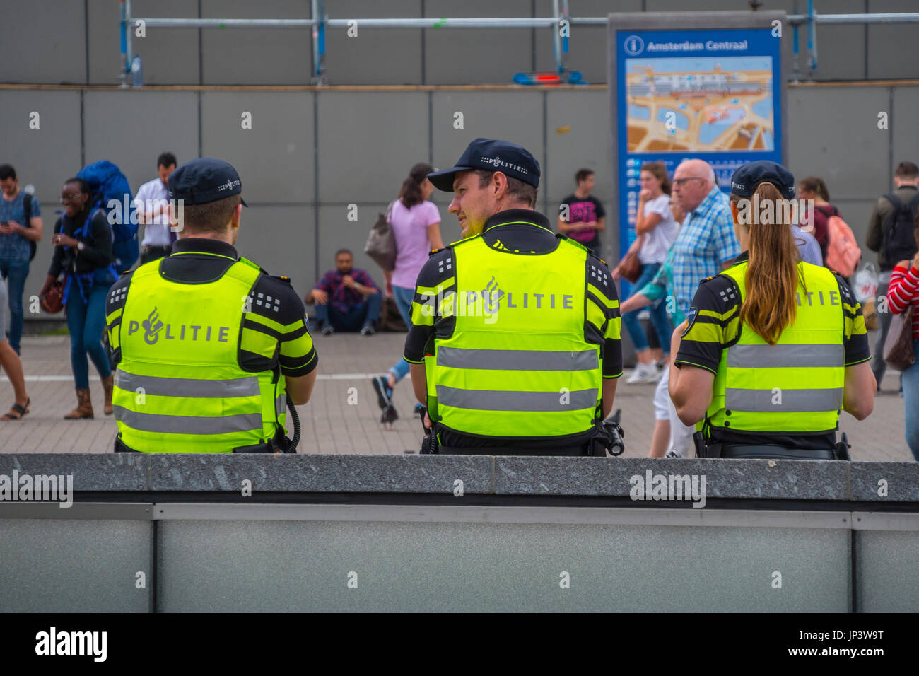 Amsterdam Police Officers at Central Station - AMSTERDAM - NETHERLANDS ...