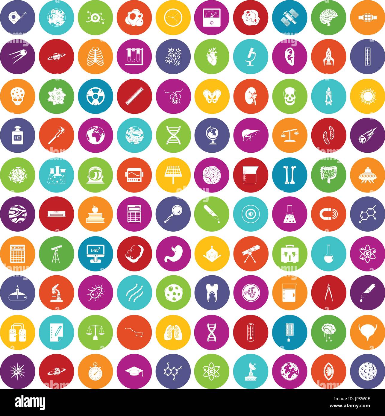 100 science icons set color Stock Vector Image & Art - Alamy