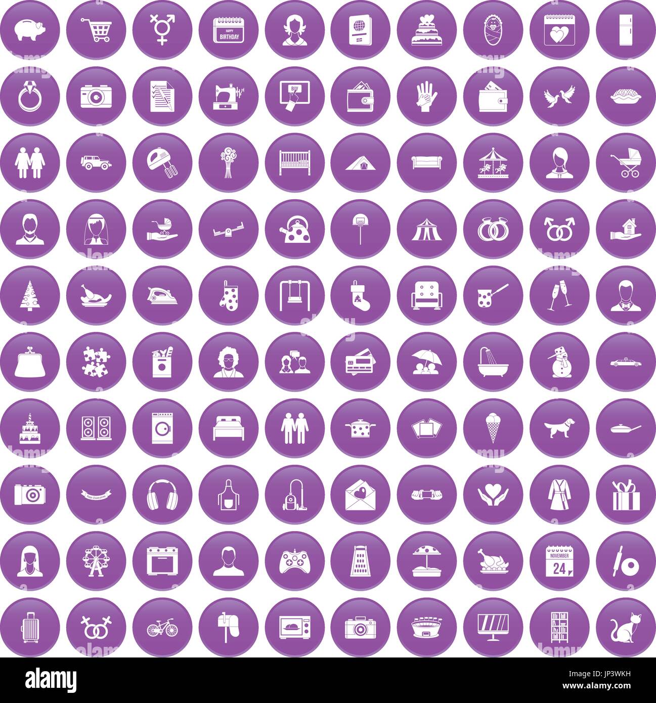 100 family icons set purple Stock Vector Image & Art - Alamy