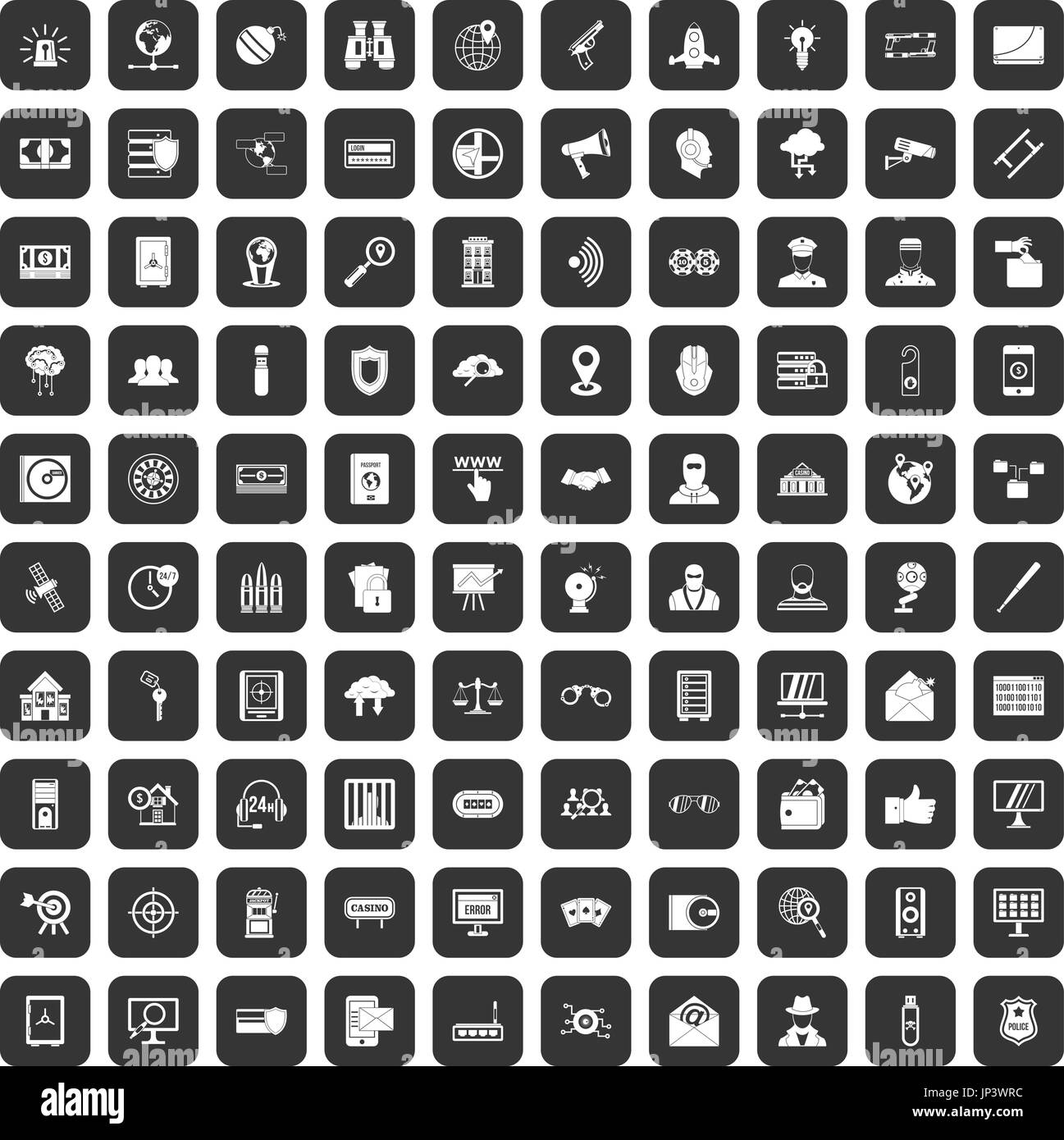 100 security icons set black Stock Vector Image & Art - Alamy