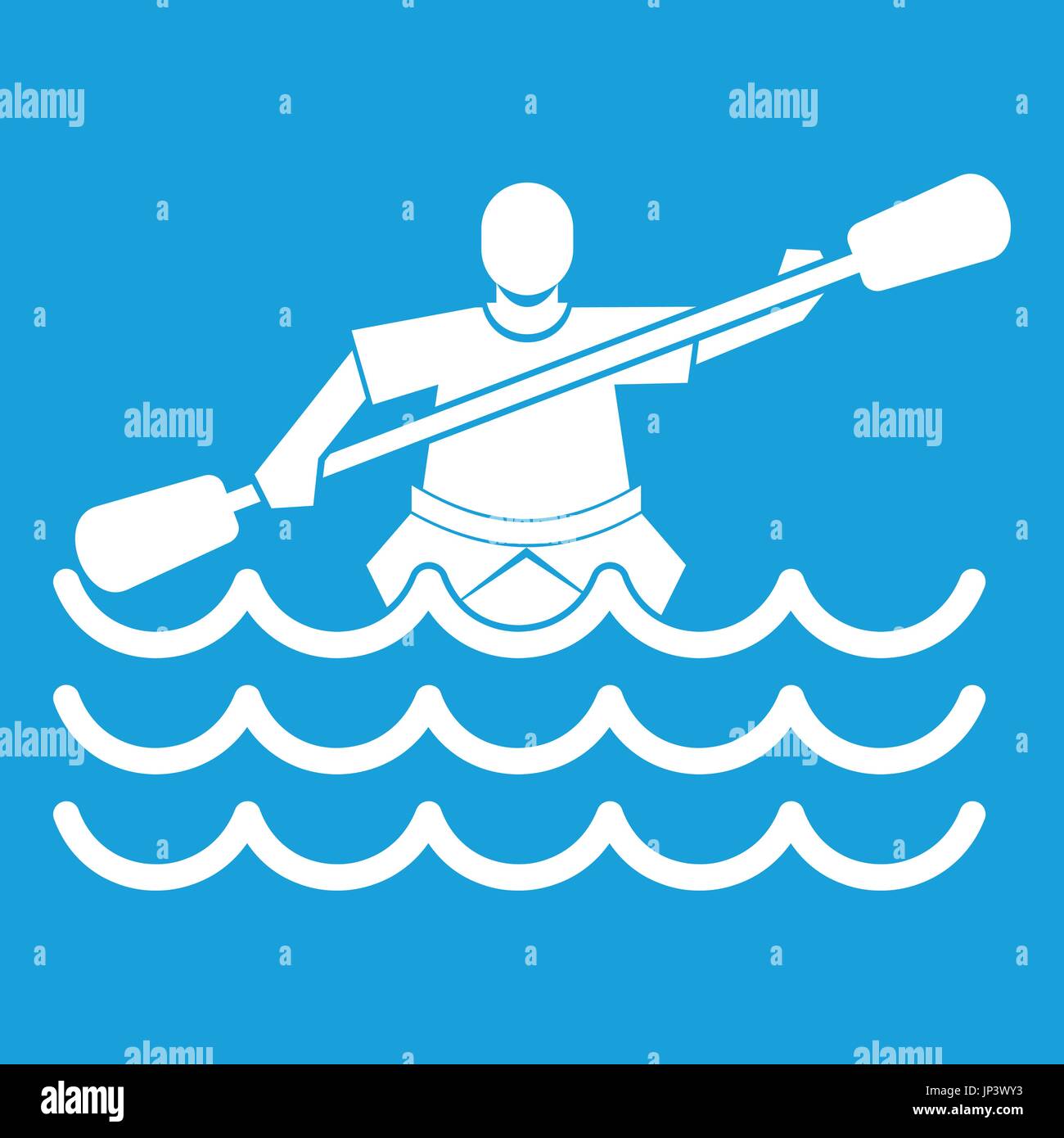 Male athlete in a canoe icon white Stock Vector Image & Art - Alamy