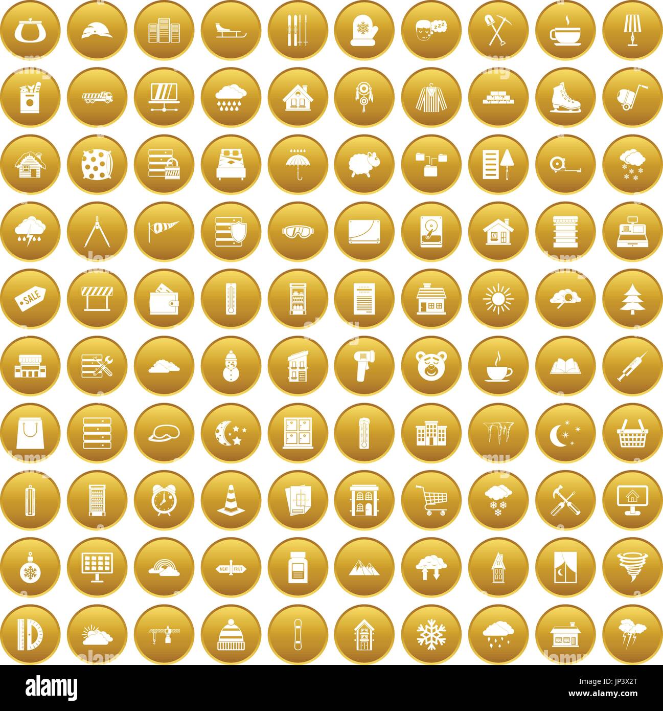 100 windows icons set gold Stock Vector Image & Art - Alamy