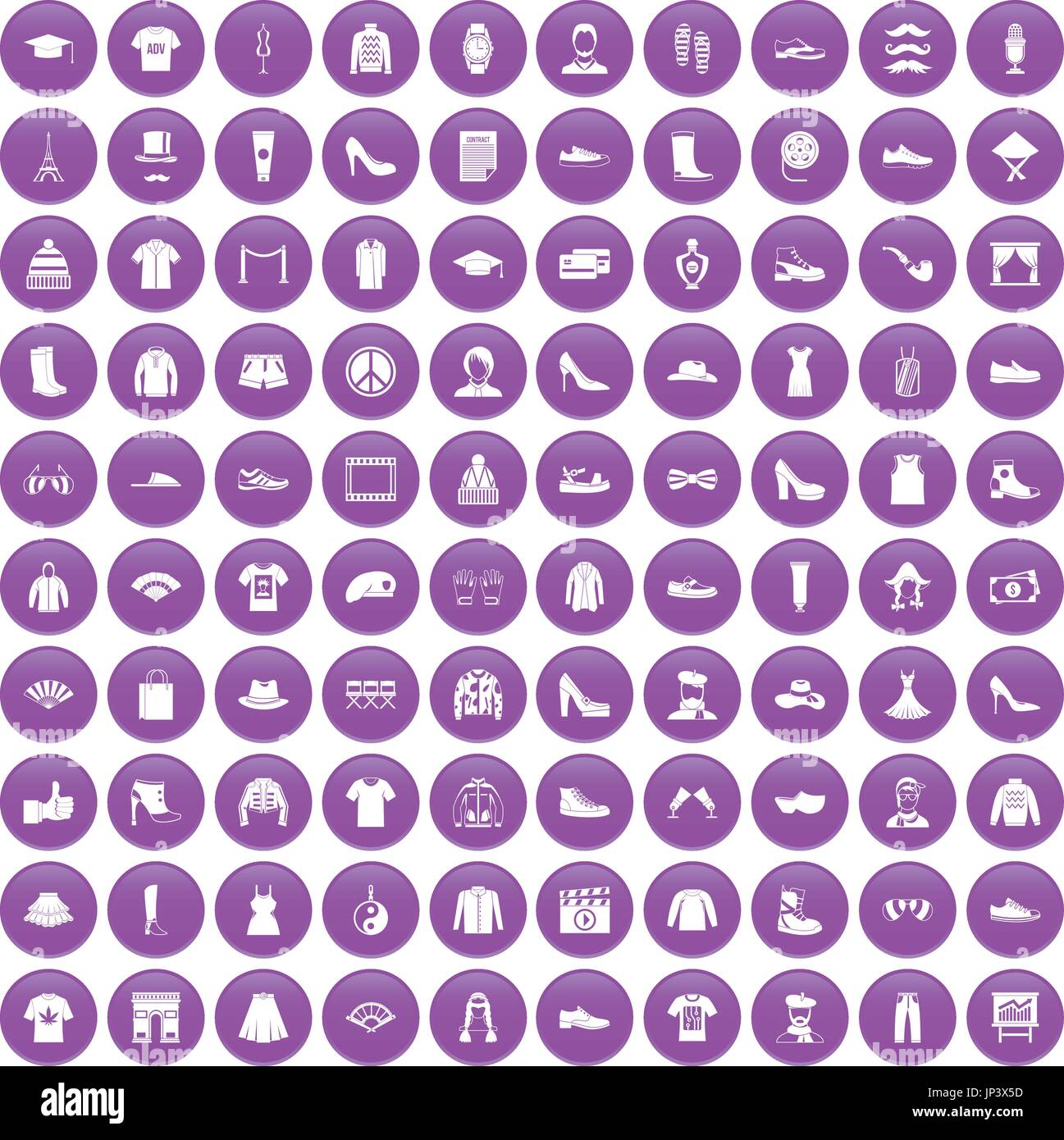 100 fashion icons set purple Stock Vector Image & Art - Alamy