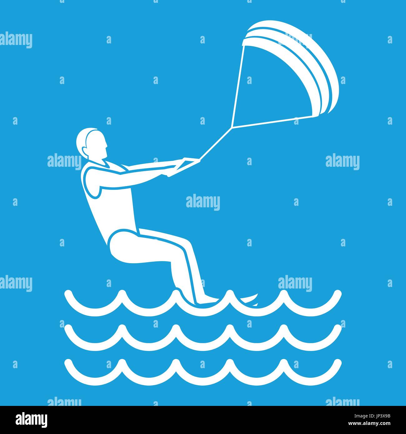 man takes part at kitesurfing icon white Stock Vector Image & Art - Alamy