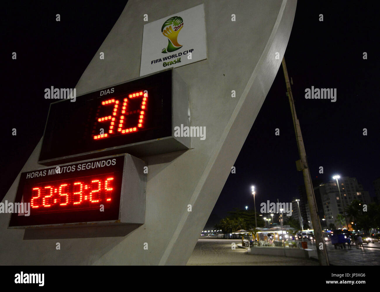 RIO DE JANEIRO, Brazil - Photo shows an electronic signboard on May 12 ...