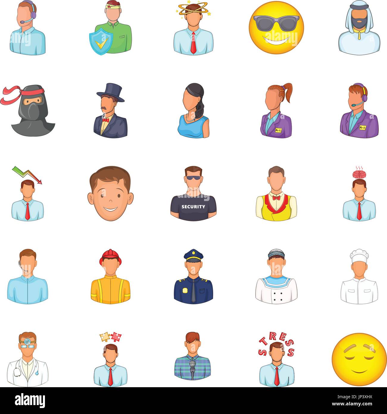 People icons set, cartoon style Stock Vector Image & Art - Alamy
