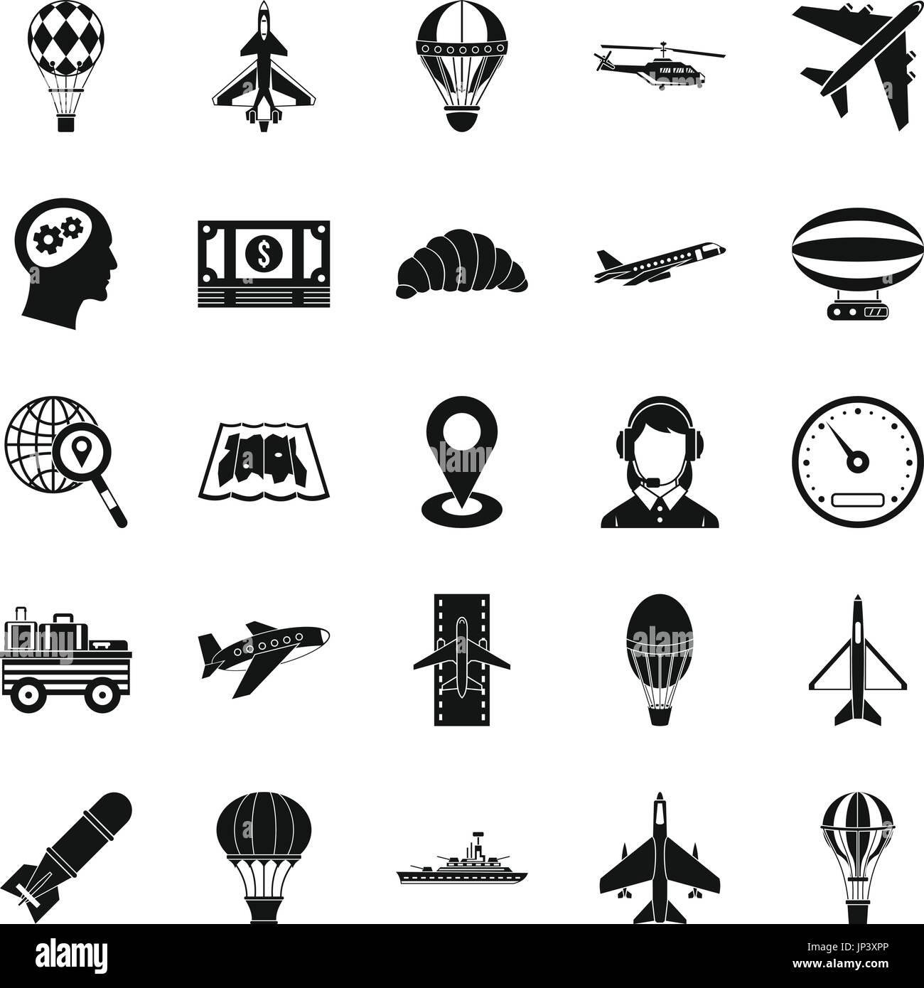 Flying machine icons set, simple style Stock Vector Image & Art - Alamy