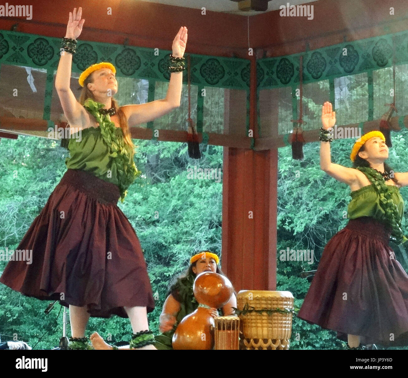 YOKOHAMA, Japan - People from the Hawaiian island of Kauai dance a hula ...
