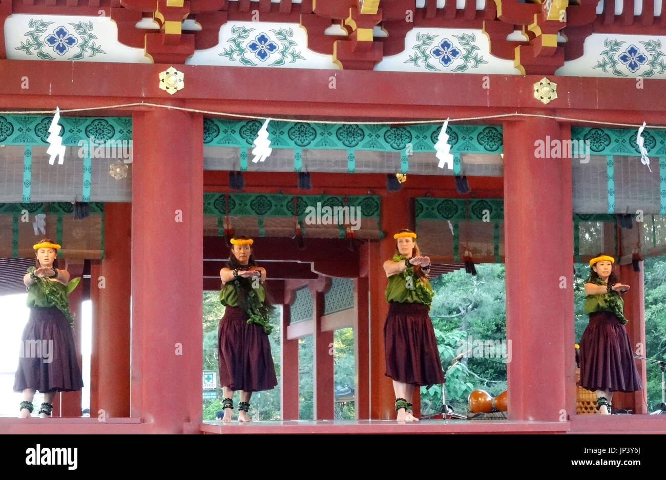 YOKOHAMA, Japan - People from the Hawaiian island of Kauai dance a hula ...