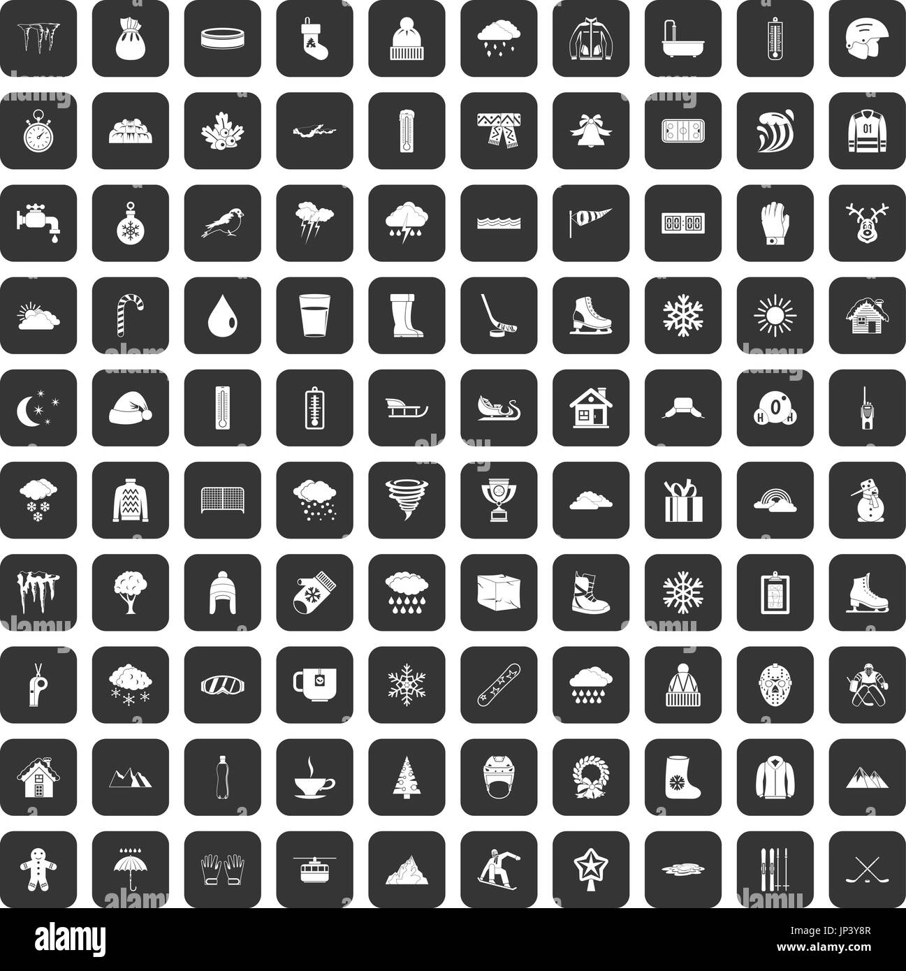 100 snow icons set black Stock Vector Image & Art - Alamy