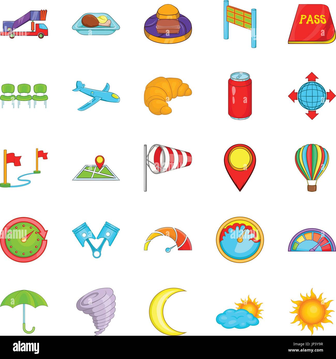 Airborne icons set, cartoon style Stock Vector Image & Art - Alamy