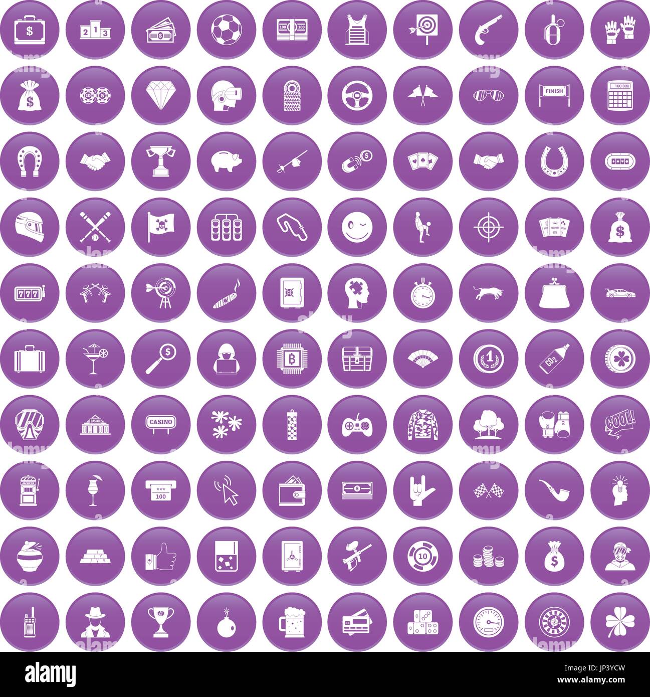 100 gambling icons set purple Stock Vector Image & Art - Alamy