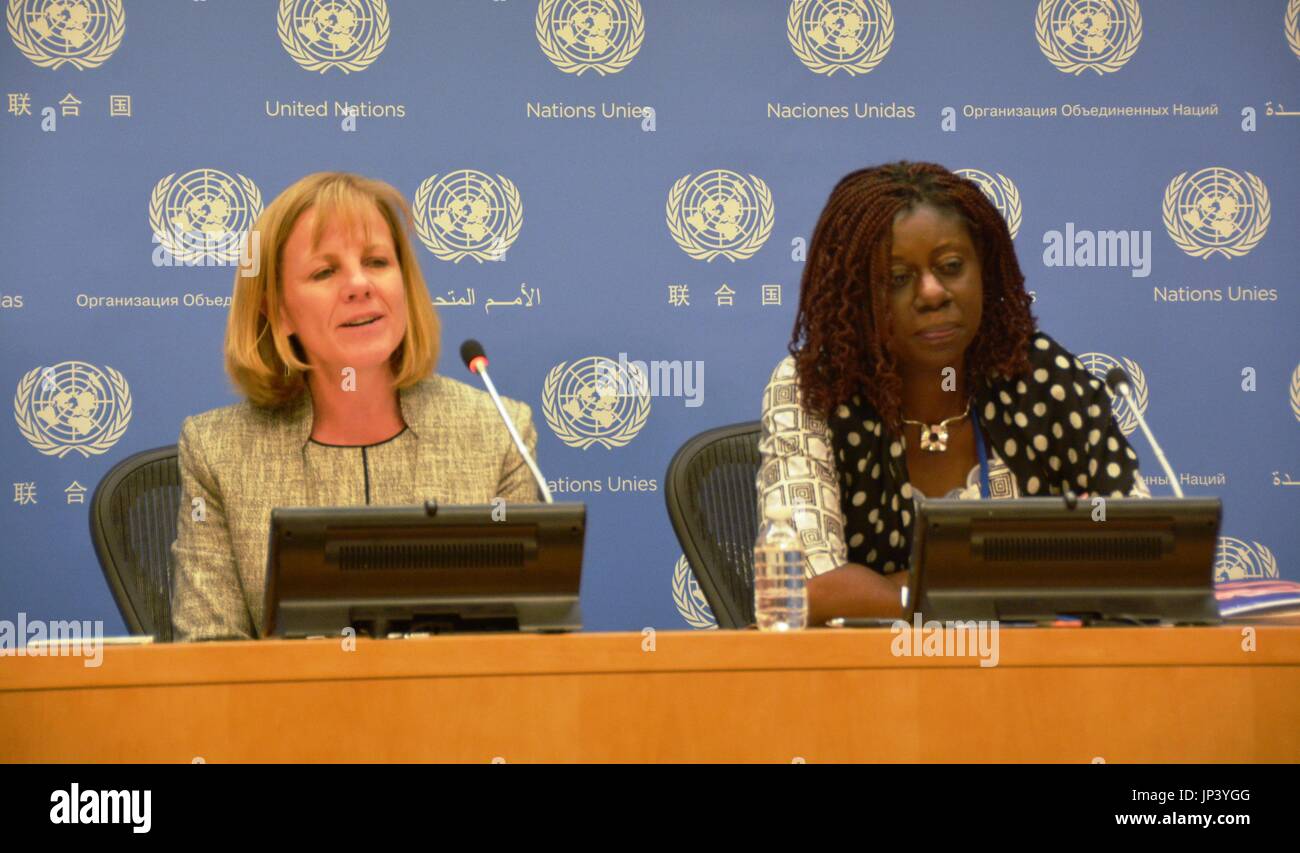 NEW YORK, United States - Kim Eva Dickson (R), UNICEF senior adviser on ...