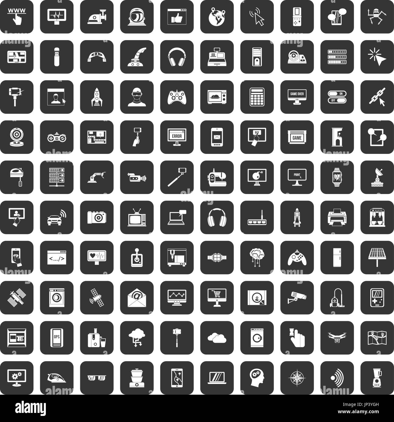 100 software icons set black Stock Vector Image & Art - Alamy