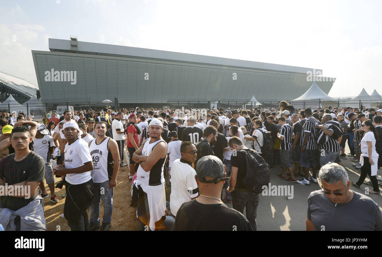 SAO PAULO, Brazil - Supporters flock to the first official football ...