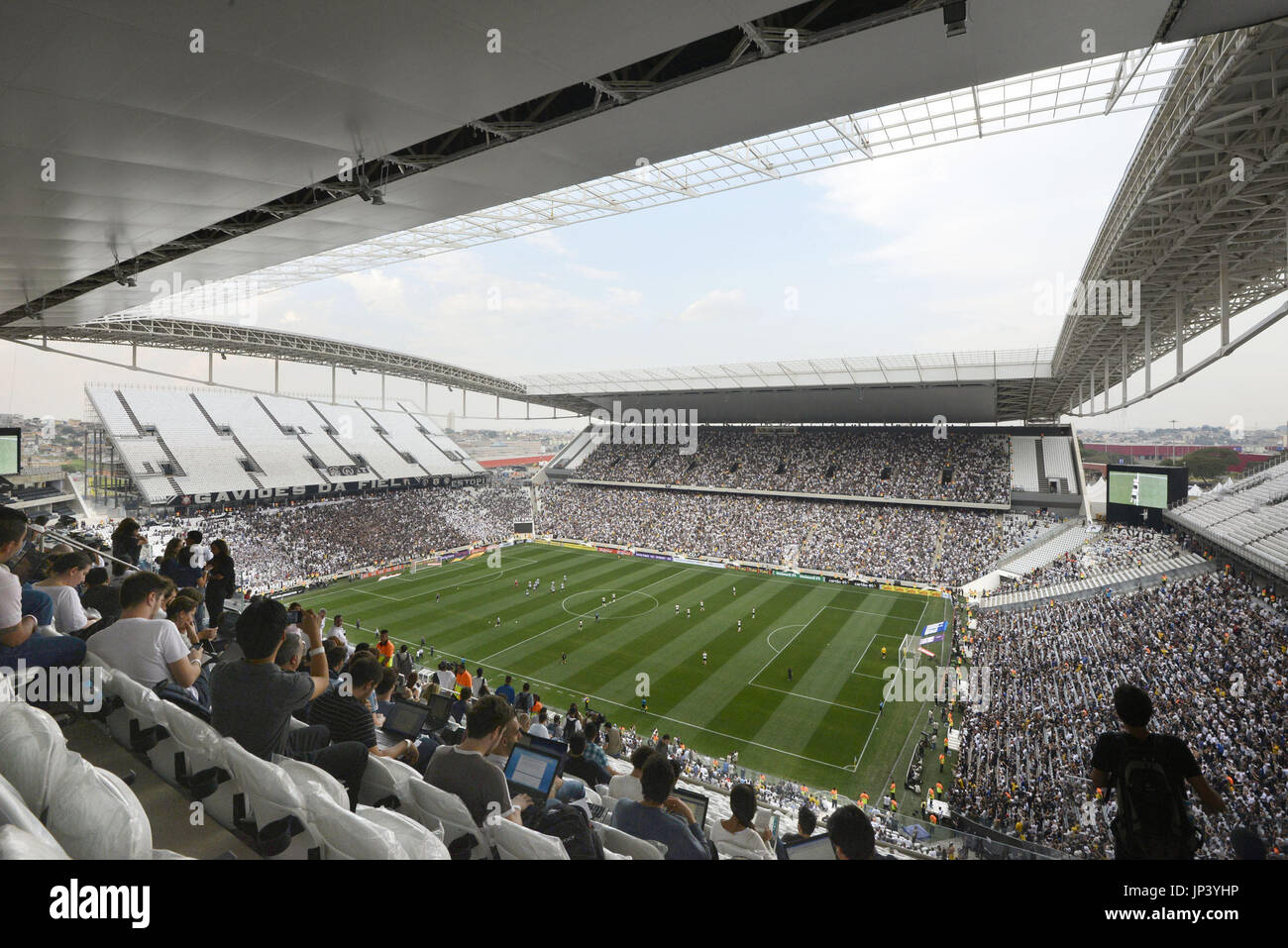 SAO PAULO, Brazil - The first official football match is held at Arena ...