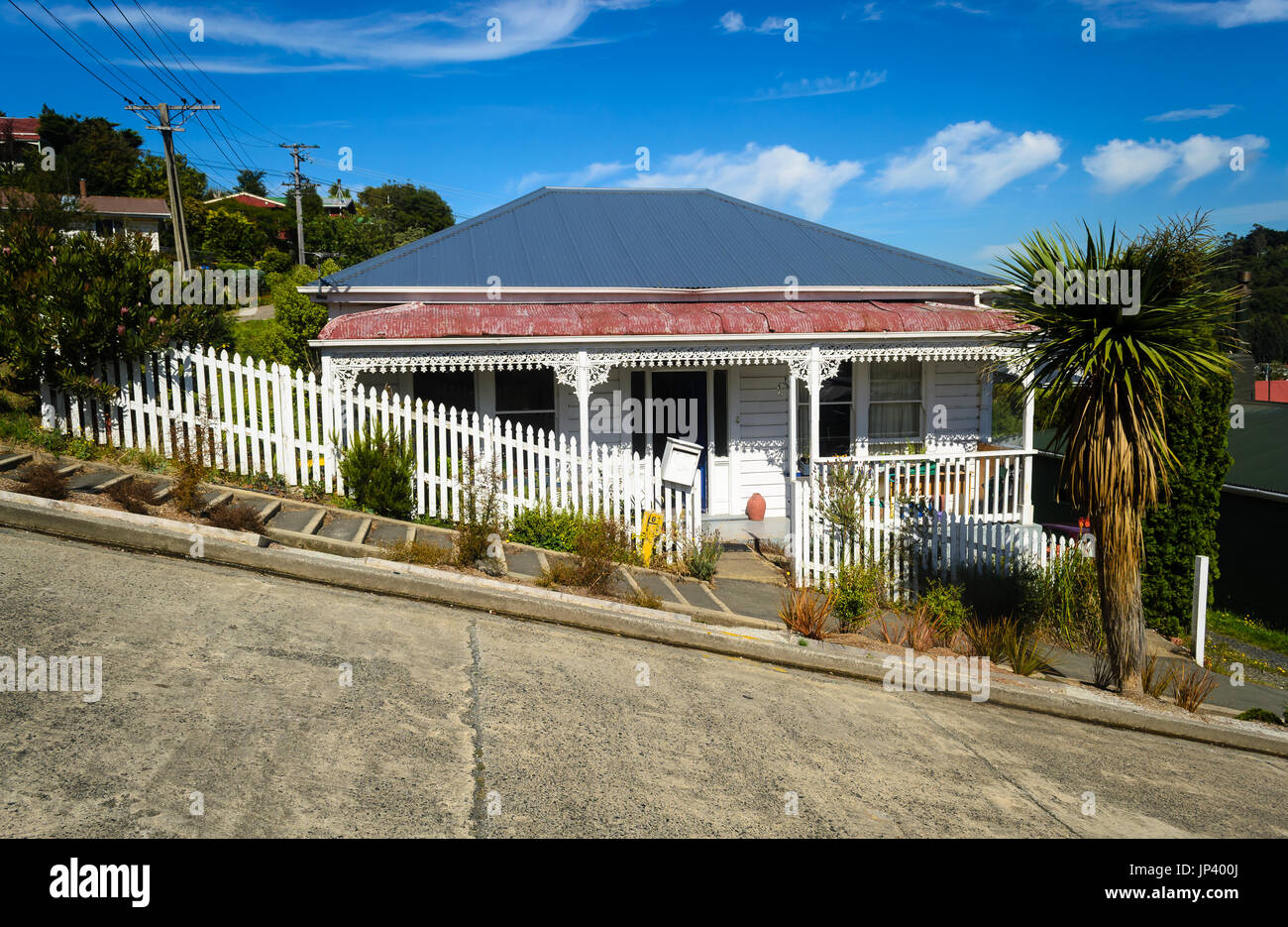 Baldwin street - the steepest street in the world, Dunedin, New Zealand ...