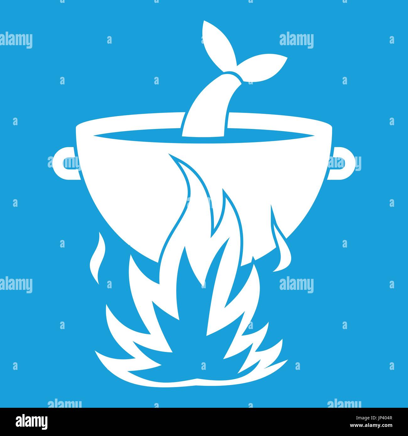 Fish soup on a fire icon white Stock Vector Image & Art - Alamy