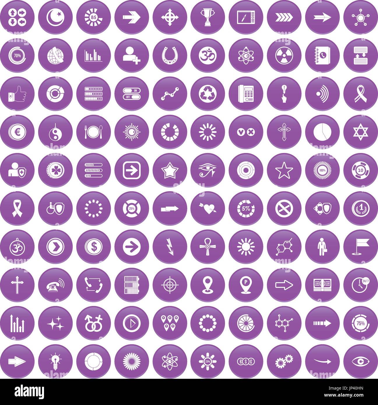 100 graphic elements icons set purple Stock Vector Image & Art - Alamy