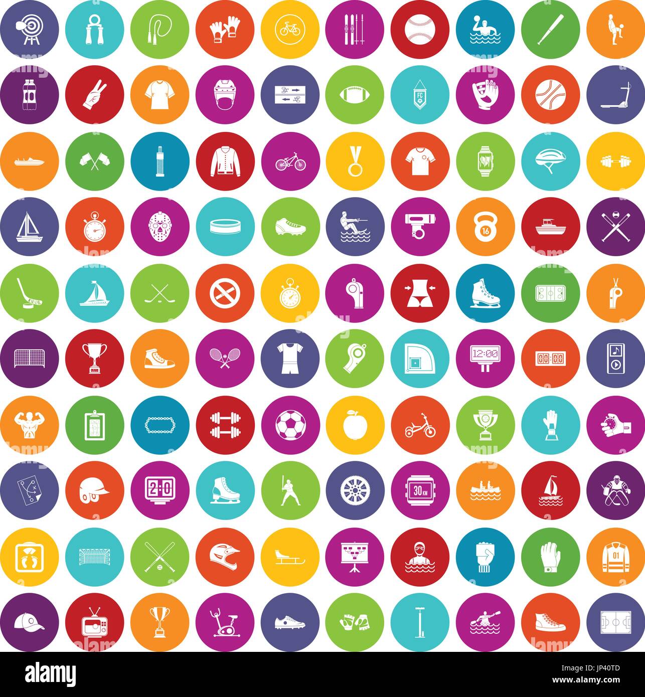 100 sport team icons set color Stock Vector Image & Art - Alamy