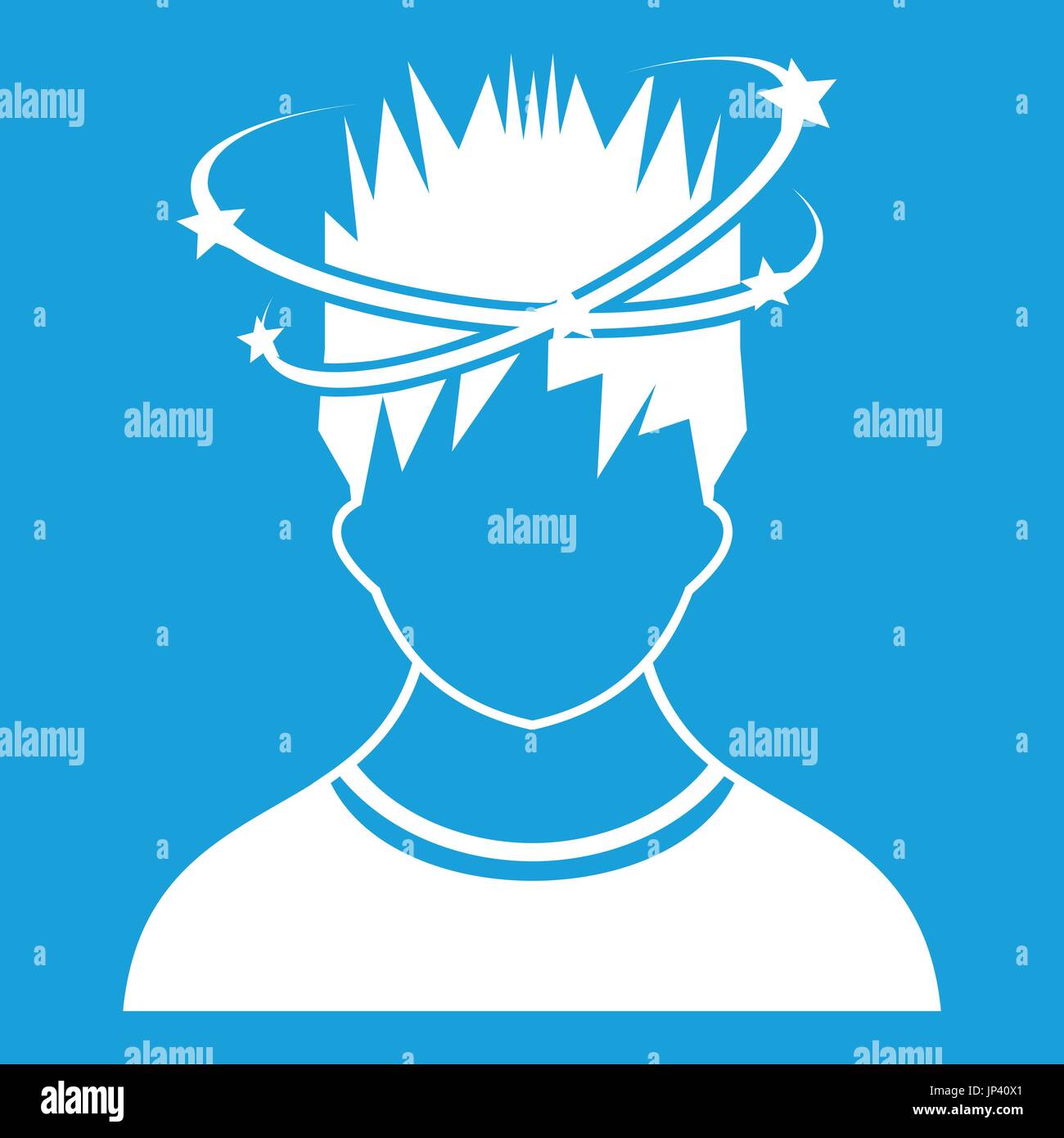 Man with dizziness icon white Stock Vector Image & Art - Alamy