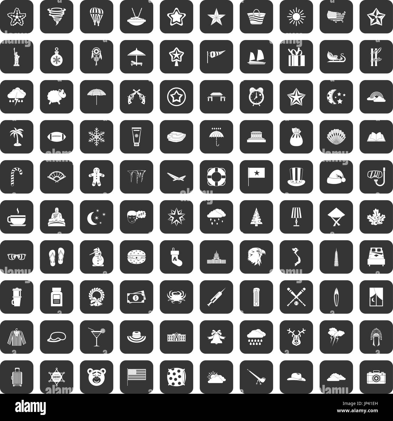 100 star icons set black Stock Vector Image & Art - Alamy