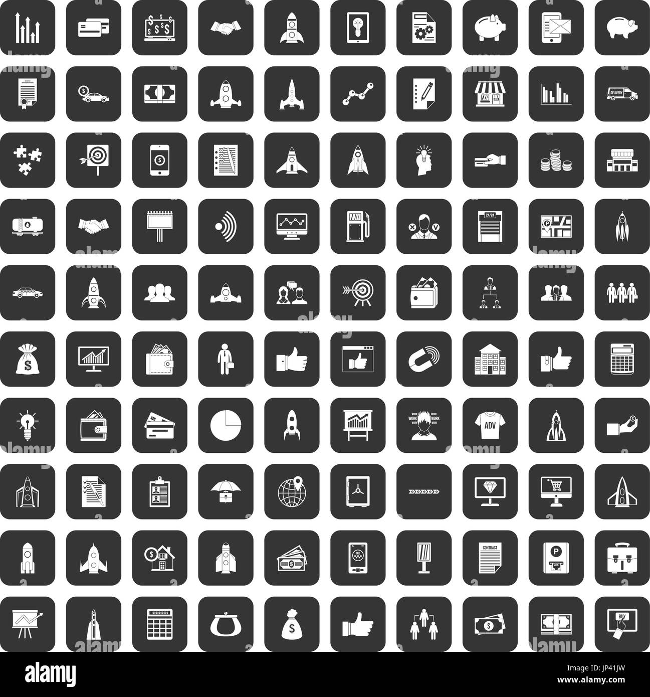 Startup icons set collection Black and White Stock Photos & Images - Alamy