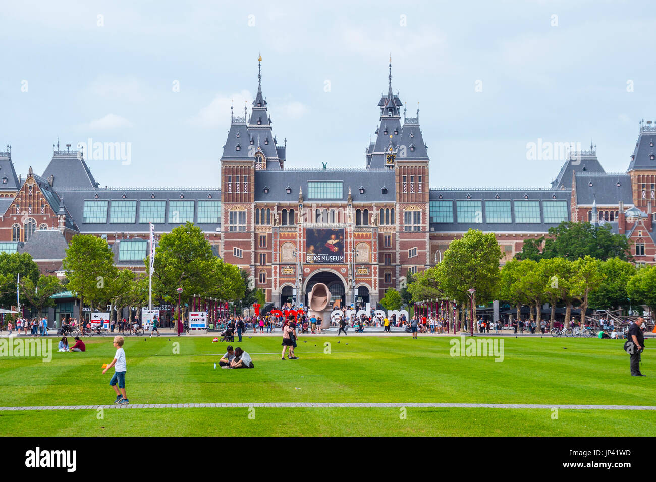 National Museum Amsterdam - view from Museum Square - AMSTERDAM - NETHERLANDS Stock Photo - Alamy