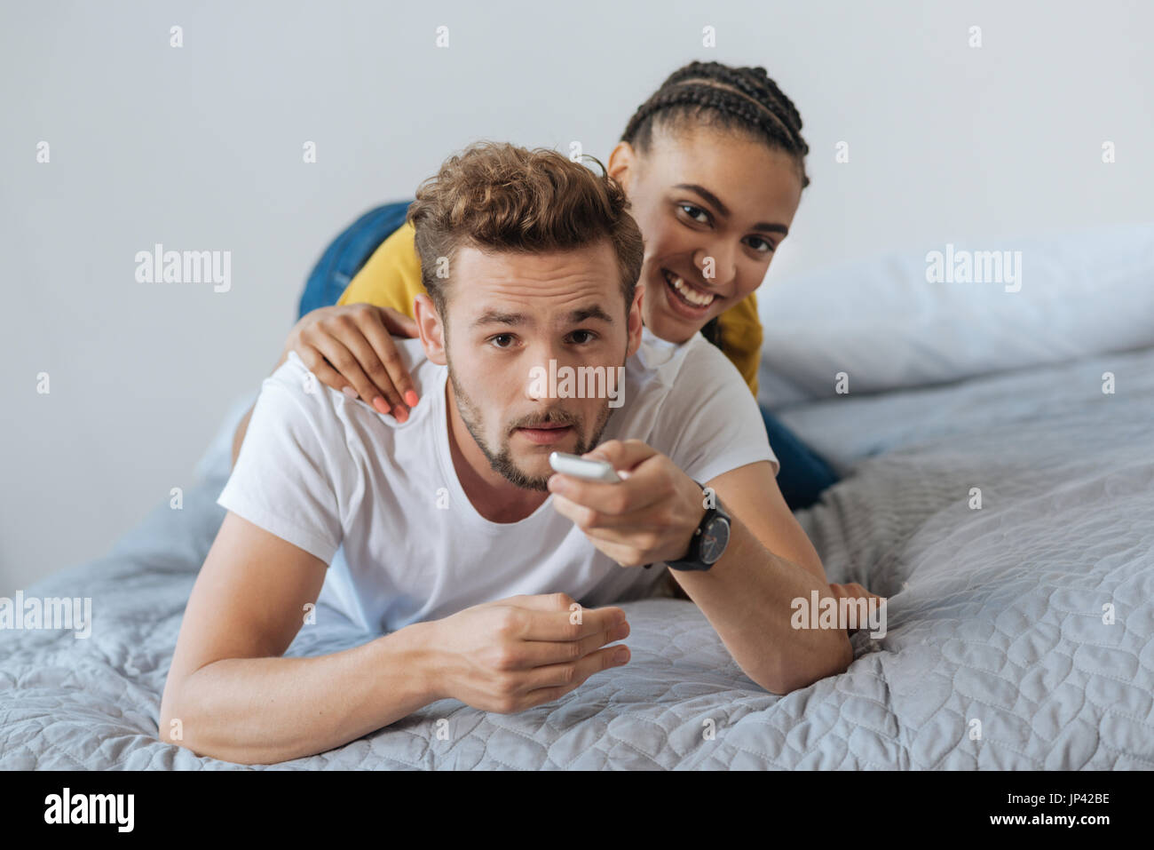 Joyful young people having rest Stock Photo - Alamy