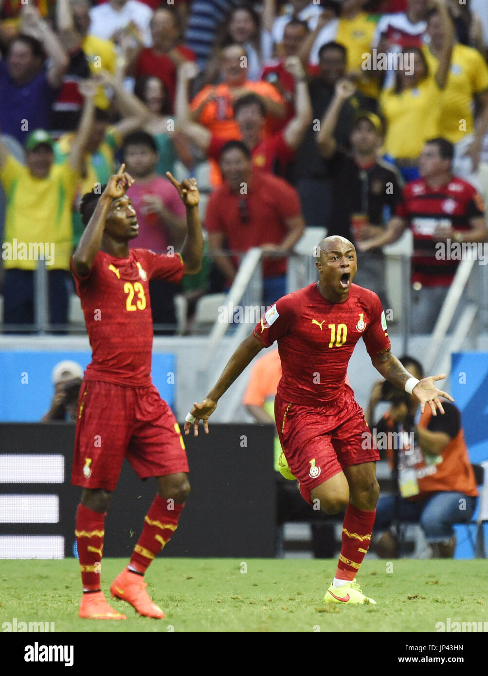 FORTALEZA, Brazil - Ghana's Andre Ayew (R) rejoices after scoring the ...
