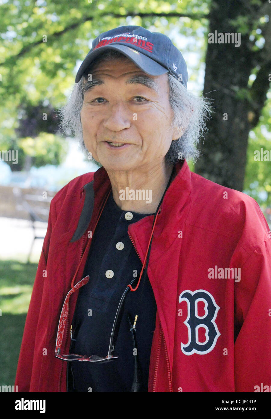 GENEVA, Switzerland - Japanese conductor Seiji Ozawa gives an interview ...