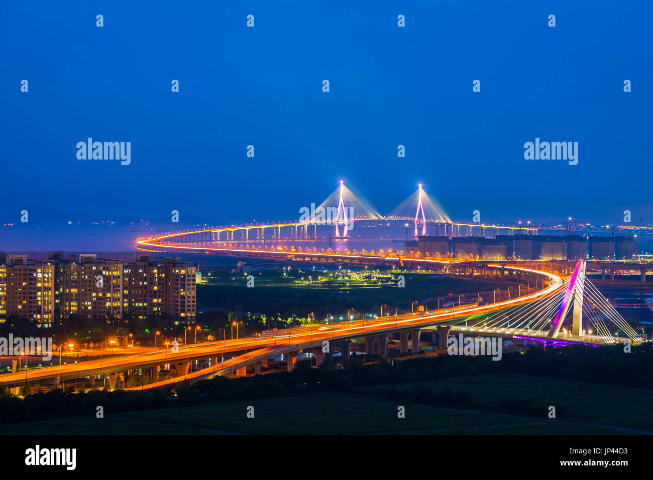 Sunset of Incheon Bridge Seoul,Seouth Korea Stock Photo - Alamy