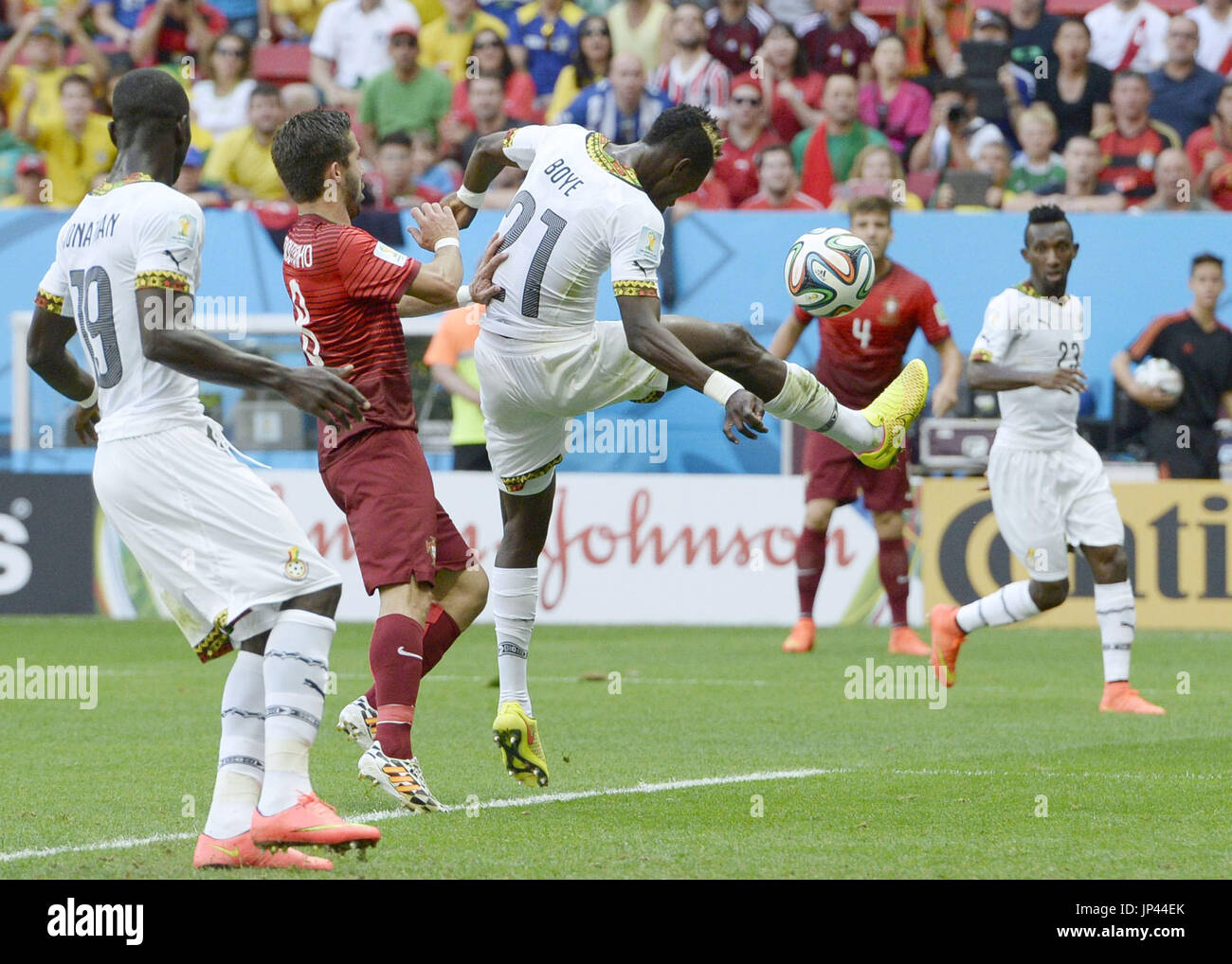 BRASILIA, Brazil - Ghana's John Boye (21) scores an own-goal, giving ...