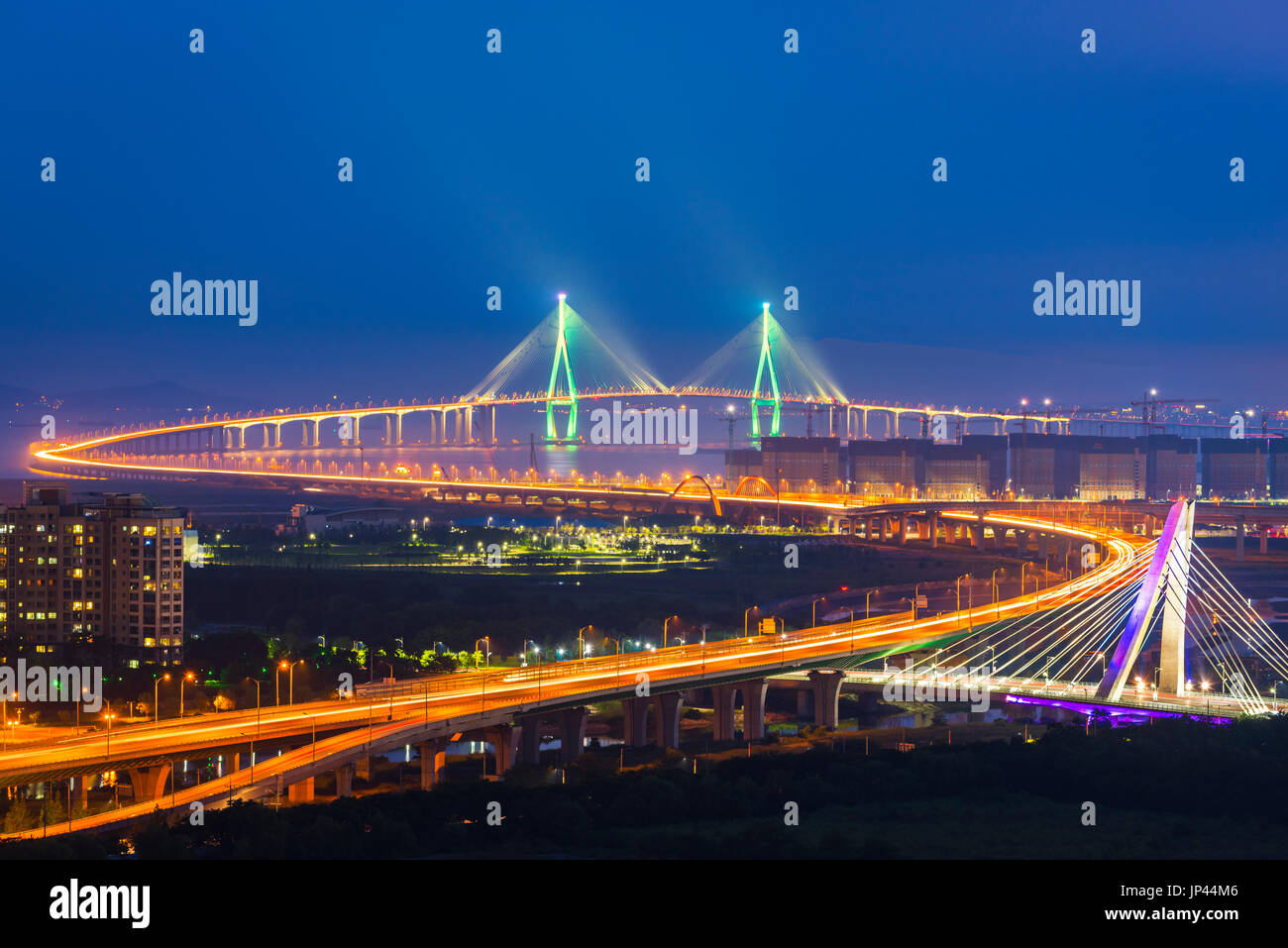 Sunset of Incheon Bridge Seoul,Seouth Korea Stock Photo - Alamy