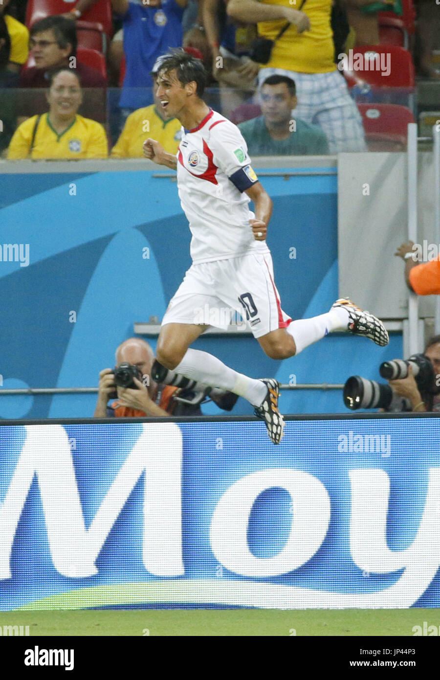 RECIFE, Brazil - Bryan Ruiz of Costa Rica jumps in celebration after ...