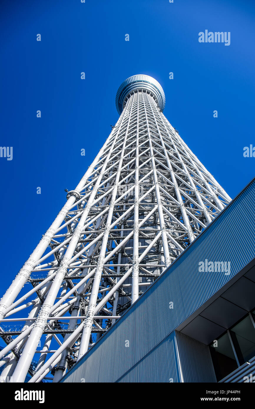 TOKYO, JAPAN - MAY 13: Tokyo Skytree from bottom, a famous tower and ...