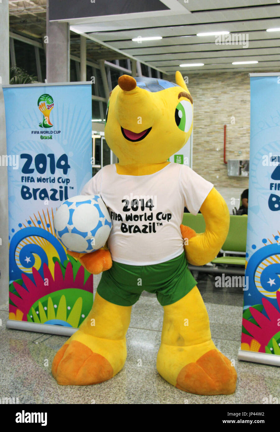 RIO DE JANEIRO, Brazil - A figure of FIFA World Cup 2014 mascot "Fuleco ...