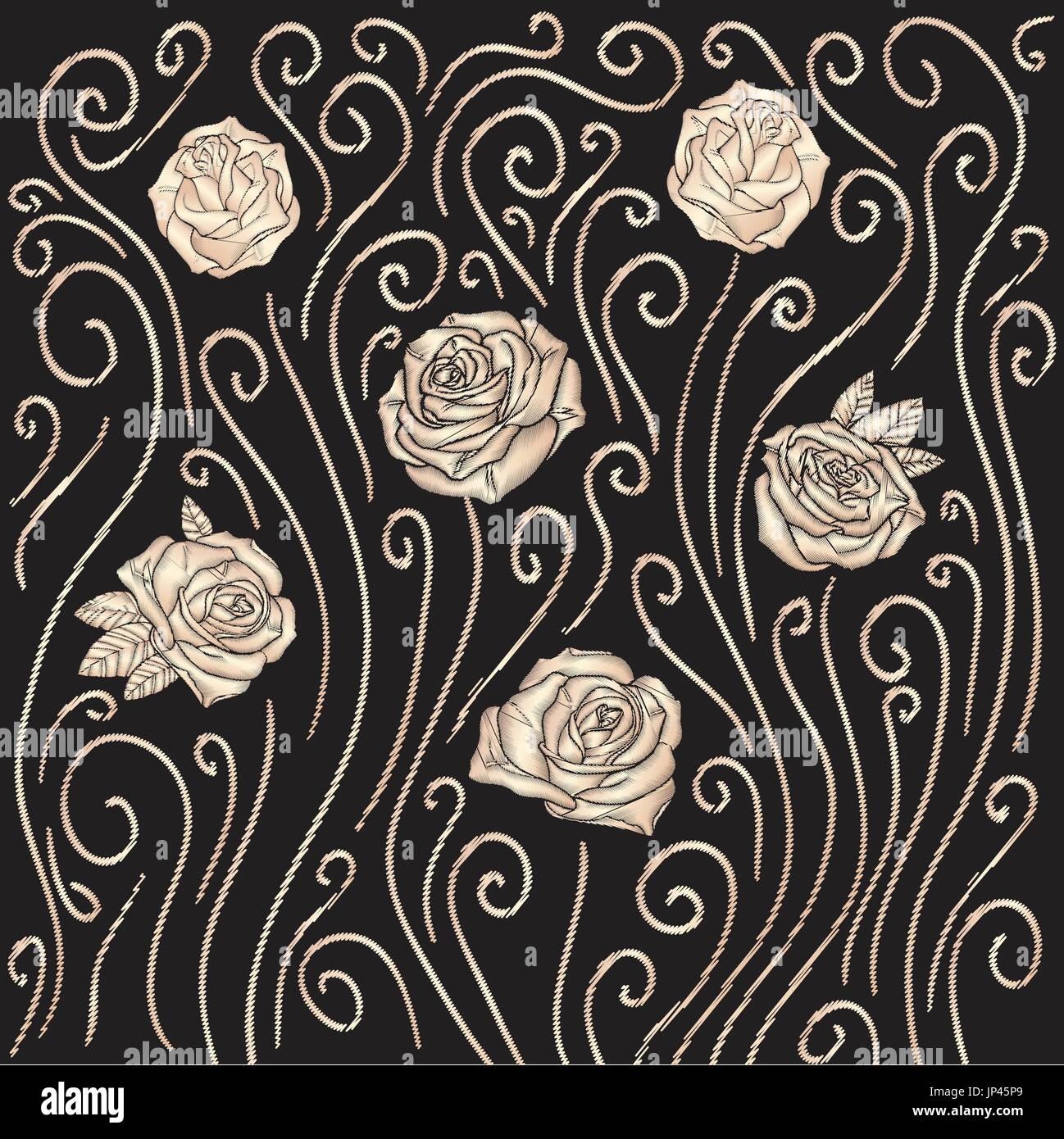 Satin stitch floral Stock Vector Images - Alamy