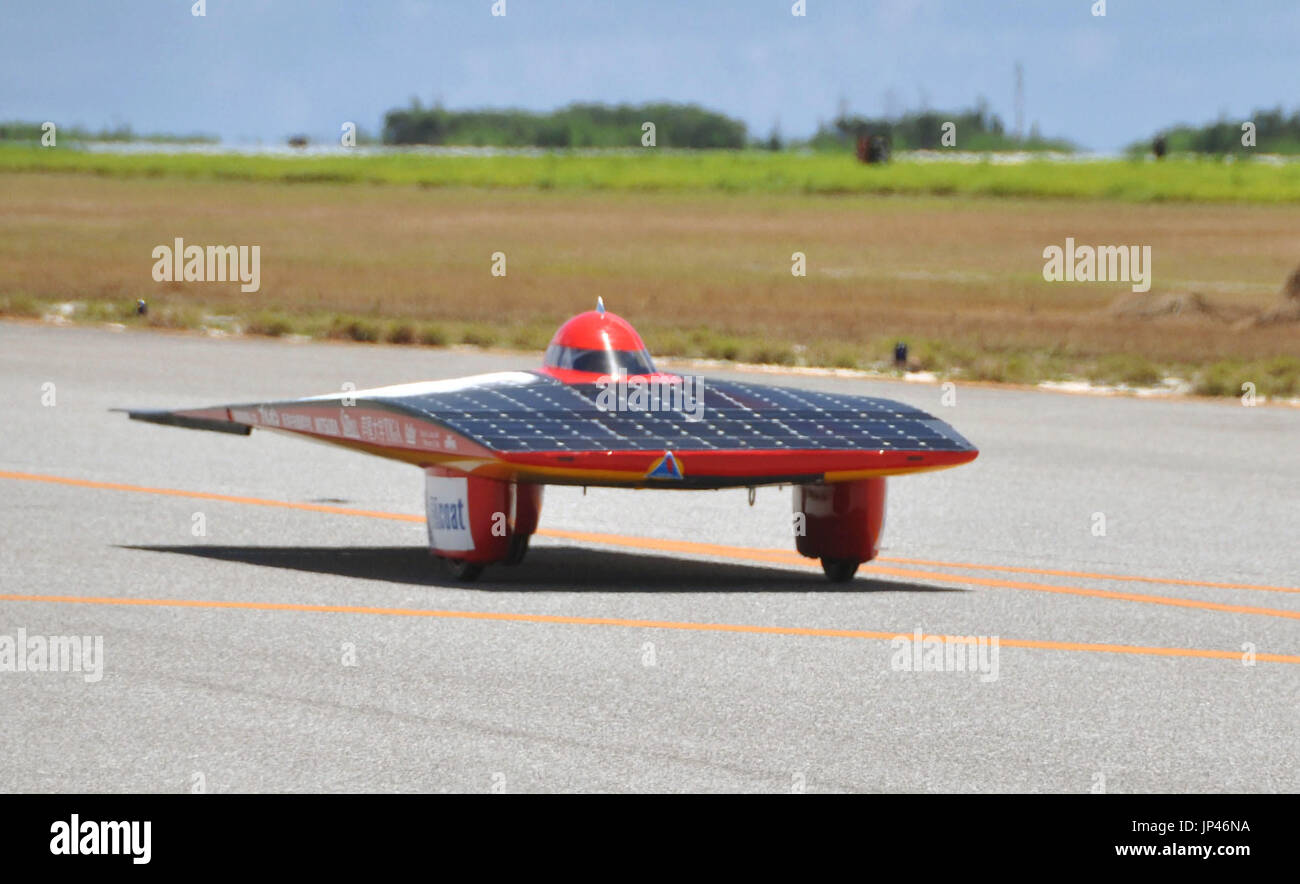 MIYAKOJIMA, Japan - A solar car driven by Kenjiro Shinozuka, who became ...