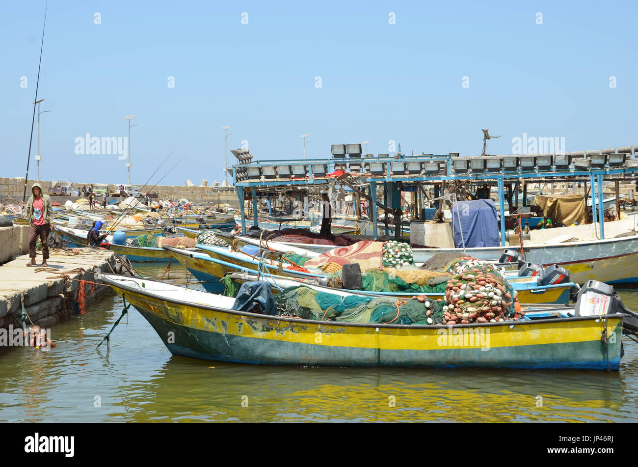 GAZA, Palestine Autonomous Region - Many Palestinian fishing boats ...