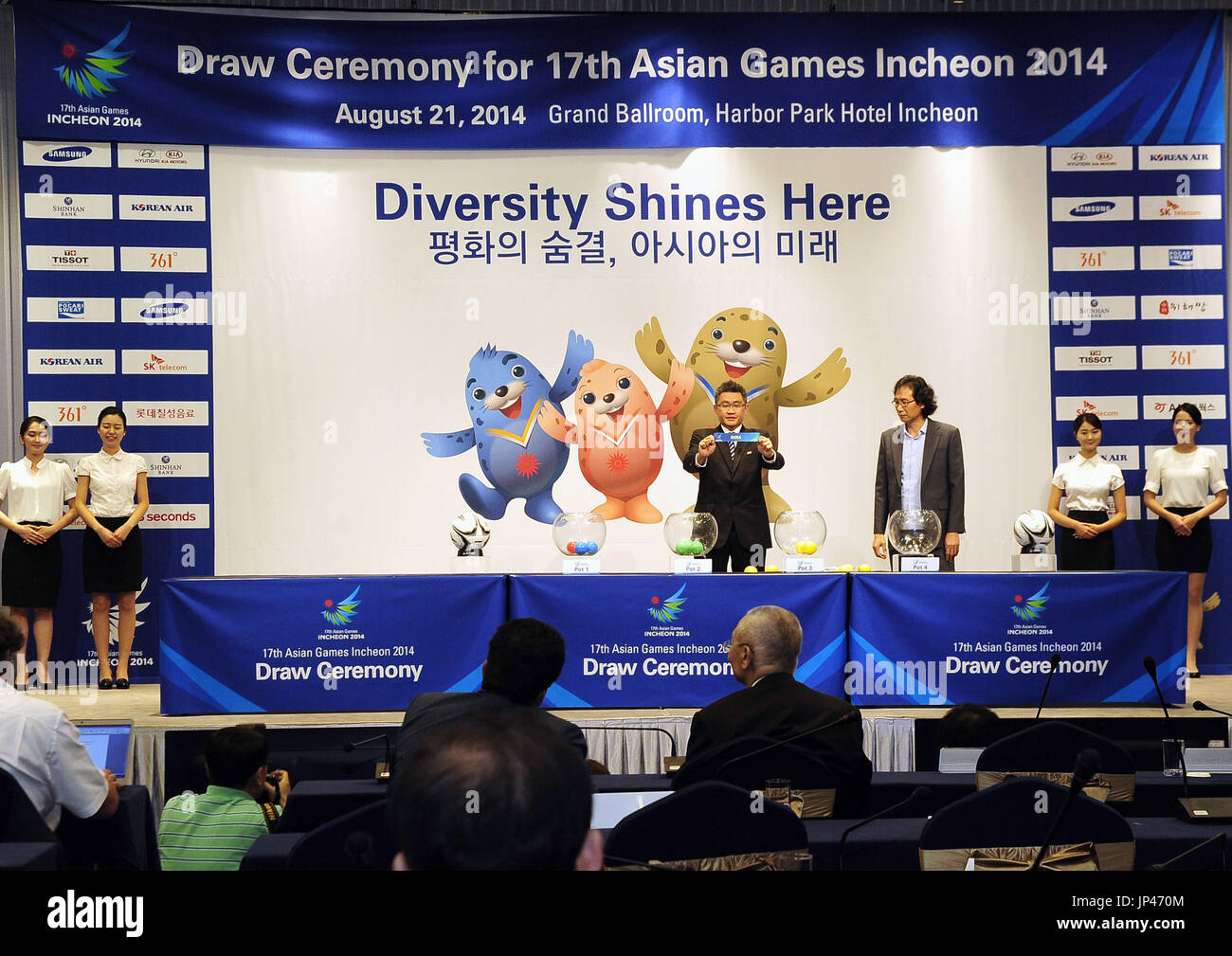INCHEON, South Korea - A ceremony for the draw for team sports at the ...
