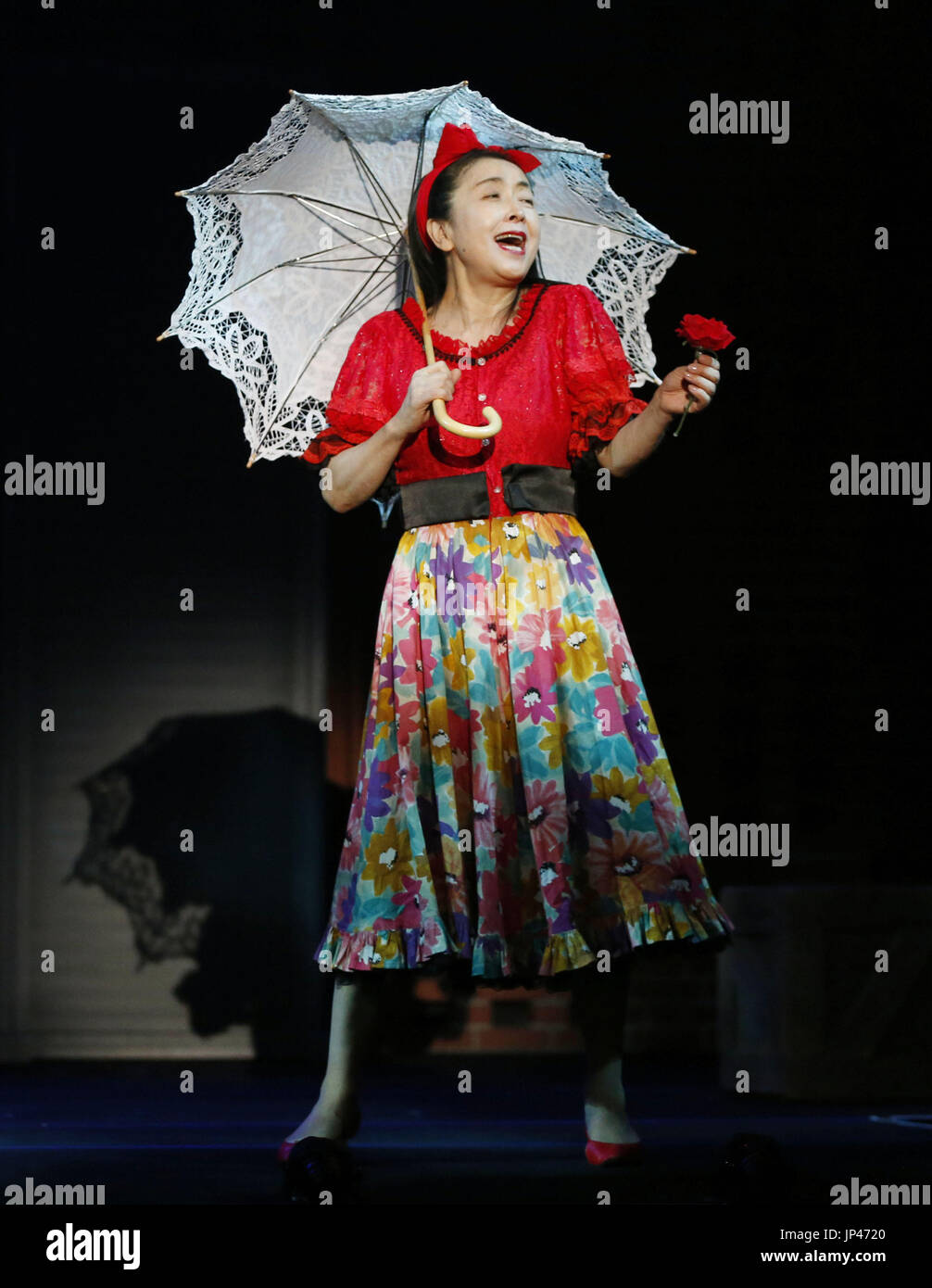 TOKYO, Japan - Actress Michiko Godai practices for one-woman play "Yokohama Rosa" in Yokohama on ...