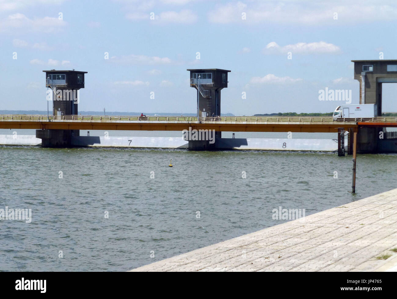 TSUKUBA, Japan - A floodgate at the mouth of the Hitachi-Tonegawa River ...