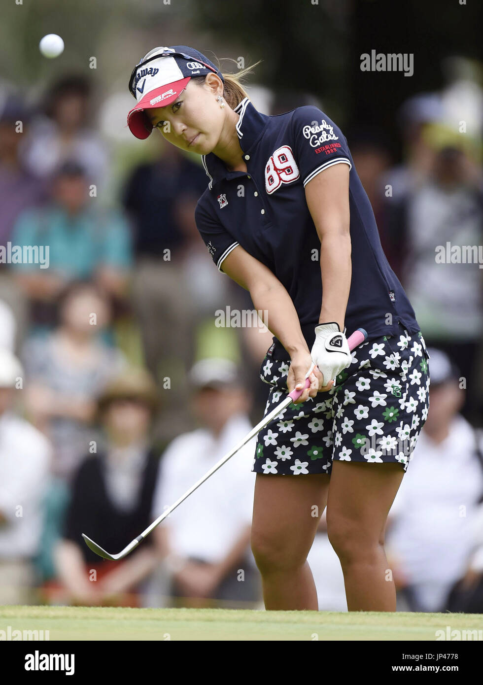HAKONE, Japan - Japanese professional golfer Momoko Ueda hits an ...
