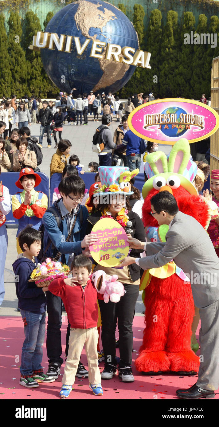 OSAKA, Japan - Yoshie Ishida (C) and her family cerebrate at Universal ...